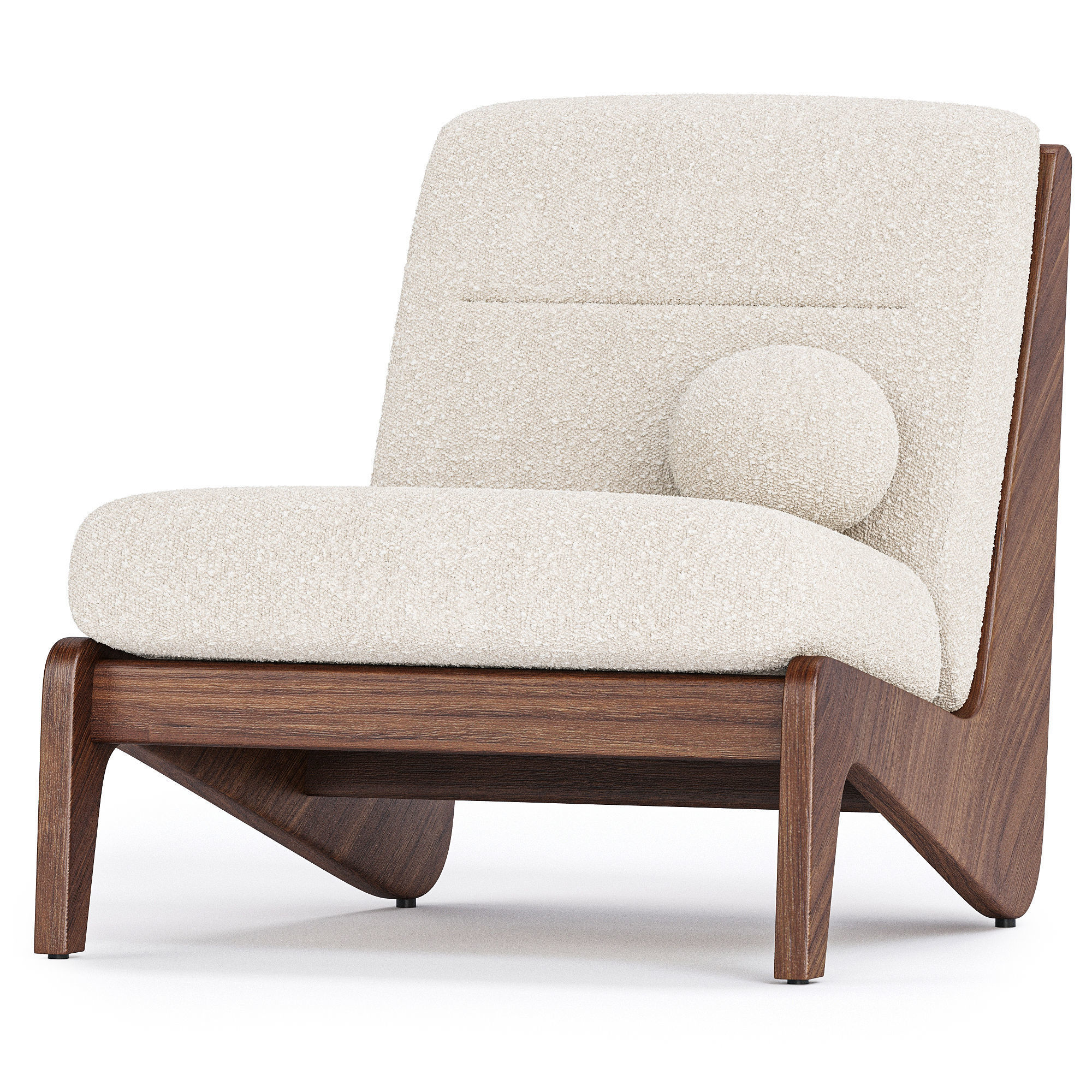 Fletcher Armless Chair Natural 3D model | CGTrader