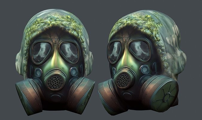 3D model Gas mask helmet 3d model military combat fantasy cyborg VR ...