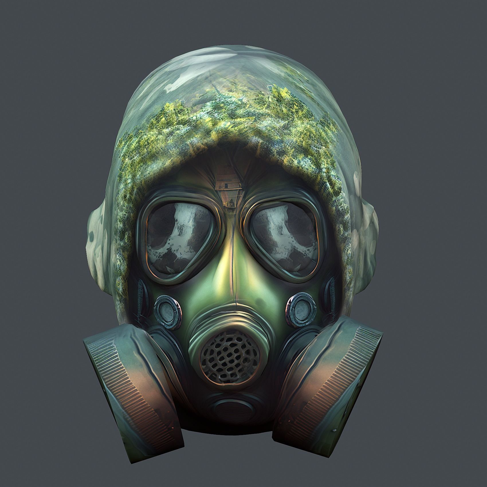 3D model Gas mask helmet 3d model military combat fantasy cyborg VR ...
