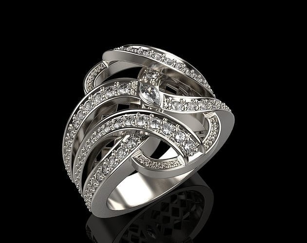 Double loop Rings 3D model 3D printable | CGTrader