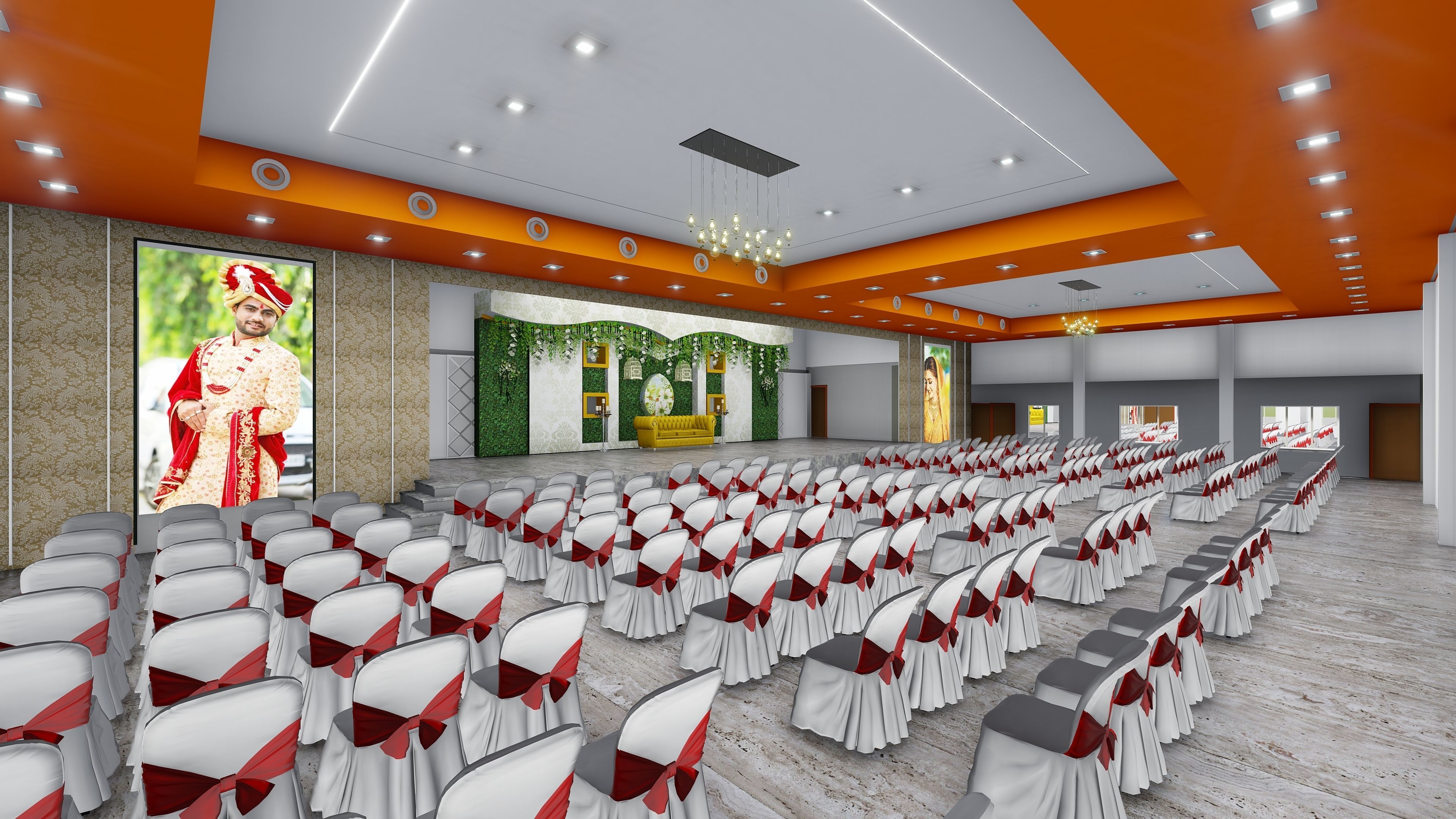 Marriage hall complete design drawings and estimate 3D model | CGTrader