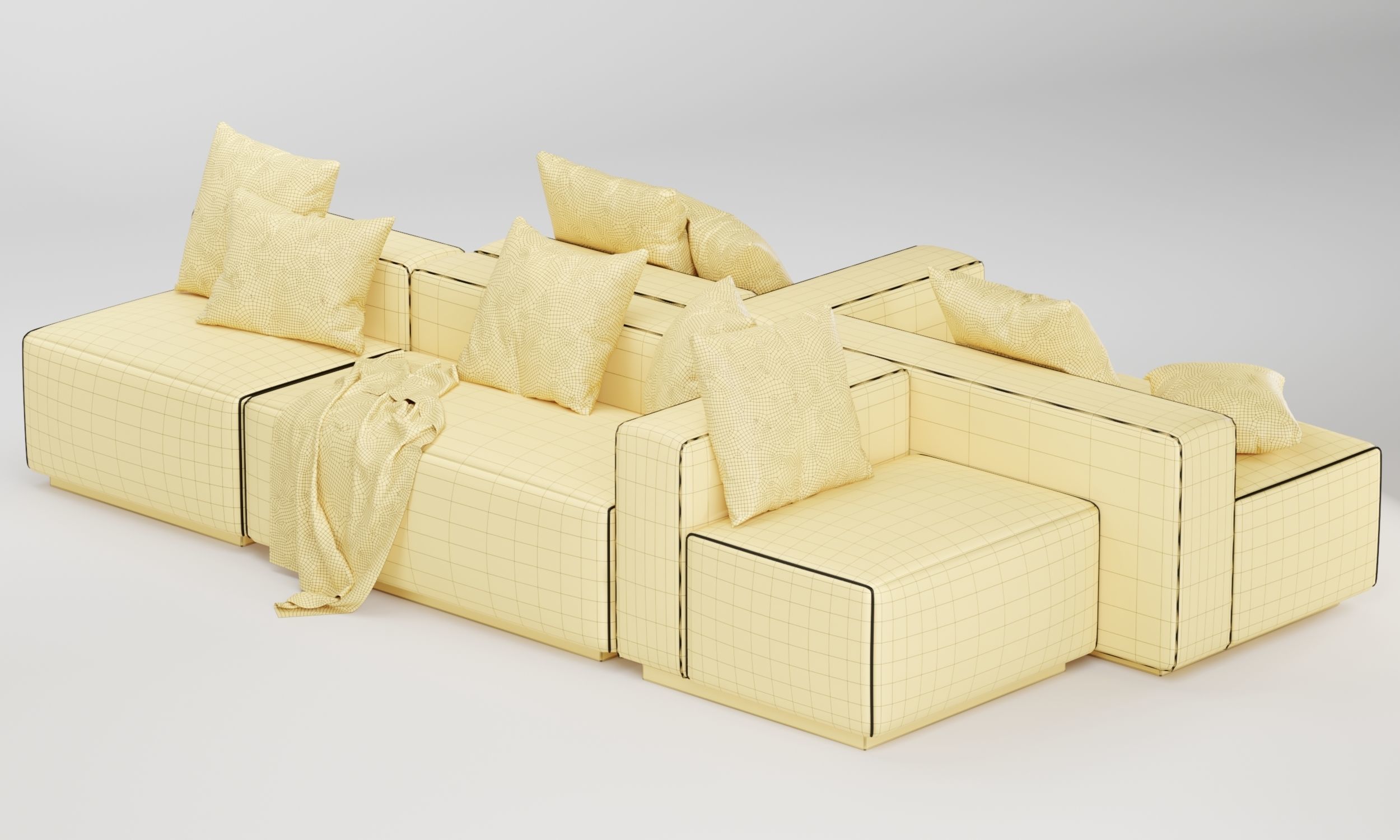 Cleon modular sofa set 3D model | CGTrader
