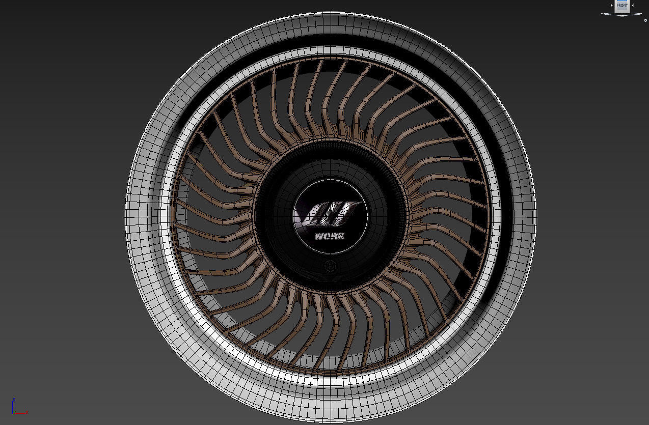 Work Carving 40 custom wheel 3D model | CGTrader