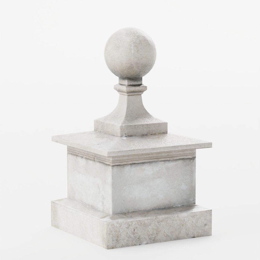 3D model Stone Pillar - Photo-scan with retopologized mesh VR / AR ...