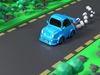 the little blue car on the road 3D model | CGTrader