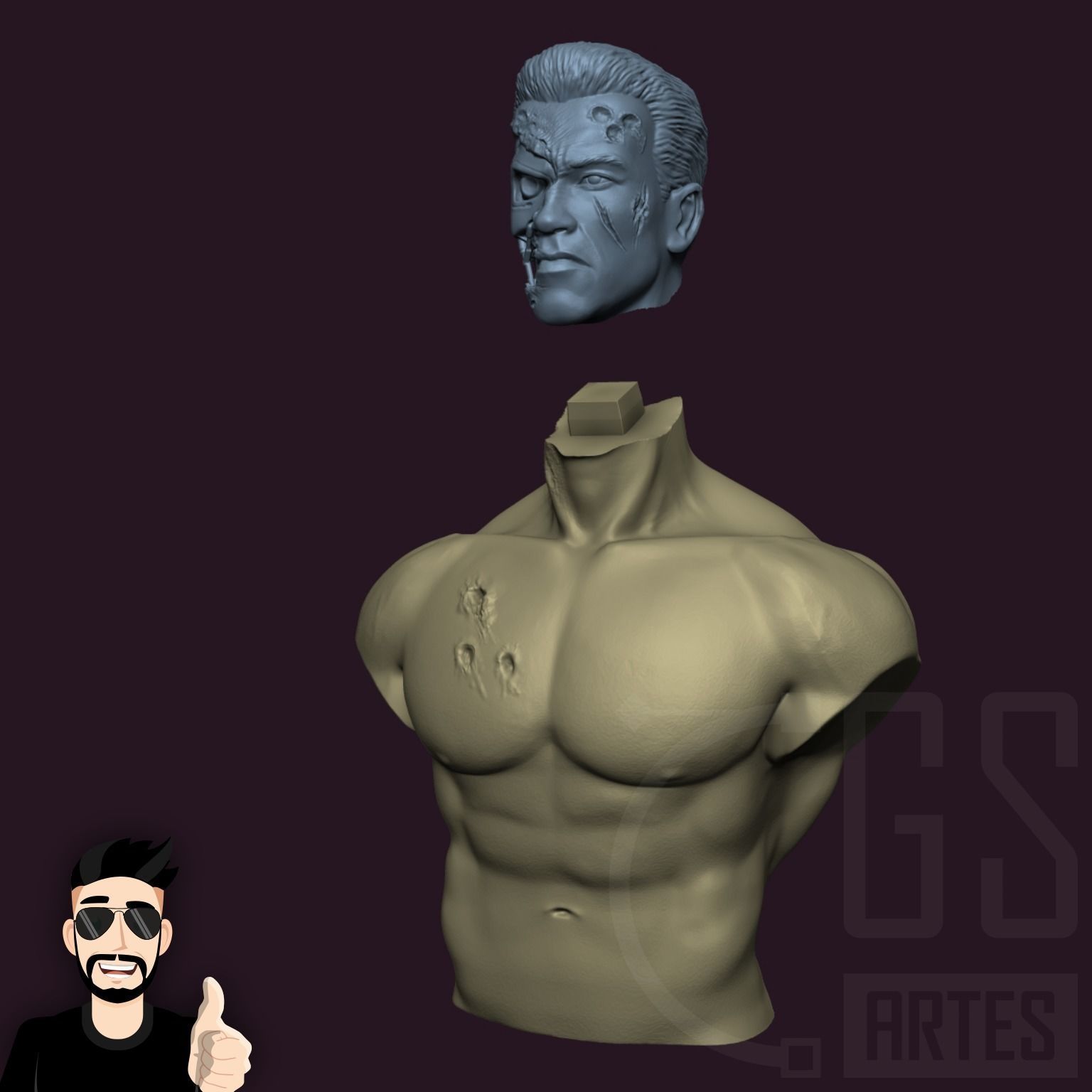 T800 - Arnold Schwarzenegger Terminator 3D model 3D printable | CGTrader