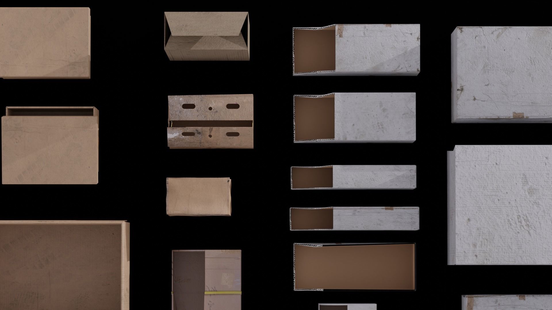 3D model Low-poly Cardboard Carton Boxes VR / AR / low-poly | CGTrader