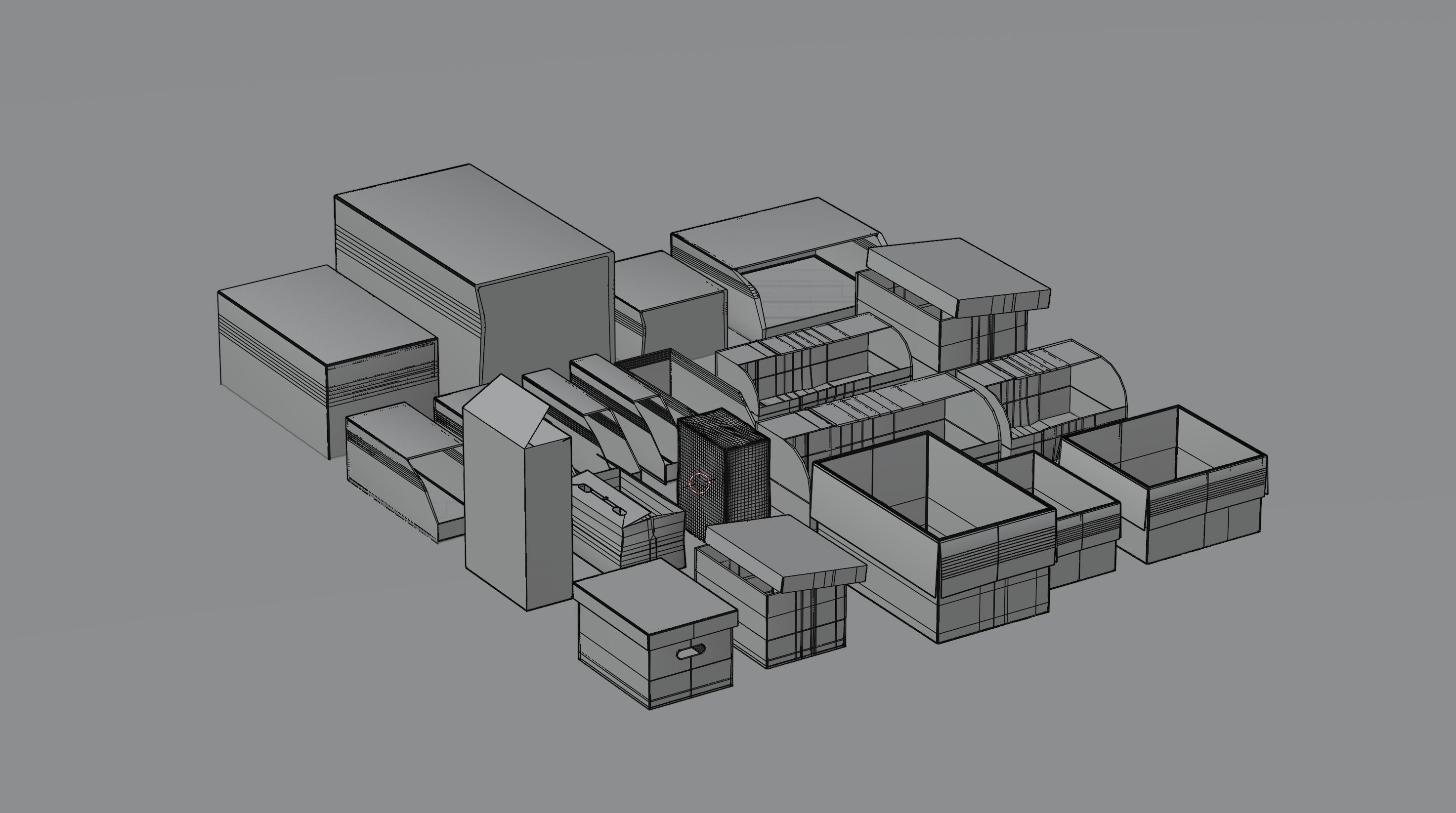 3D model Low-poly Cardboard Carton Boxes VR / AR / low-poly | CGTrader