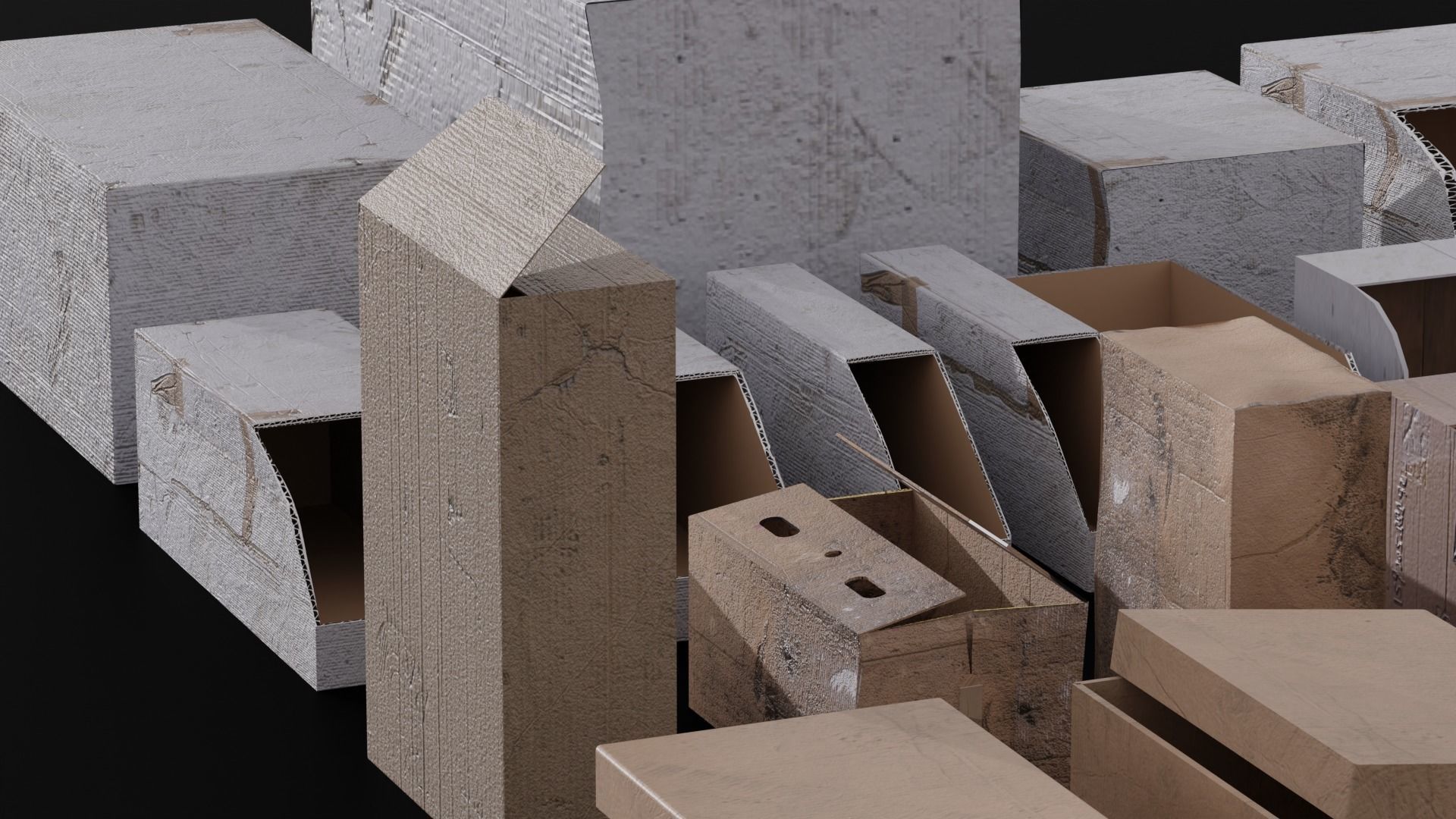 3D model Low-poly Cardboard Carton Boxes VR / AR / low-poly | CGTrader