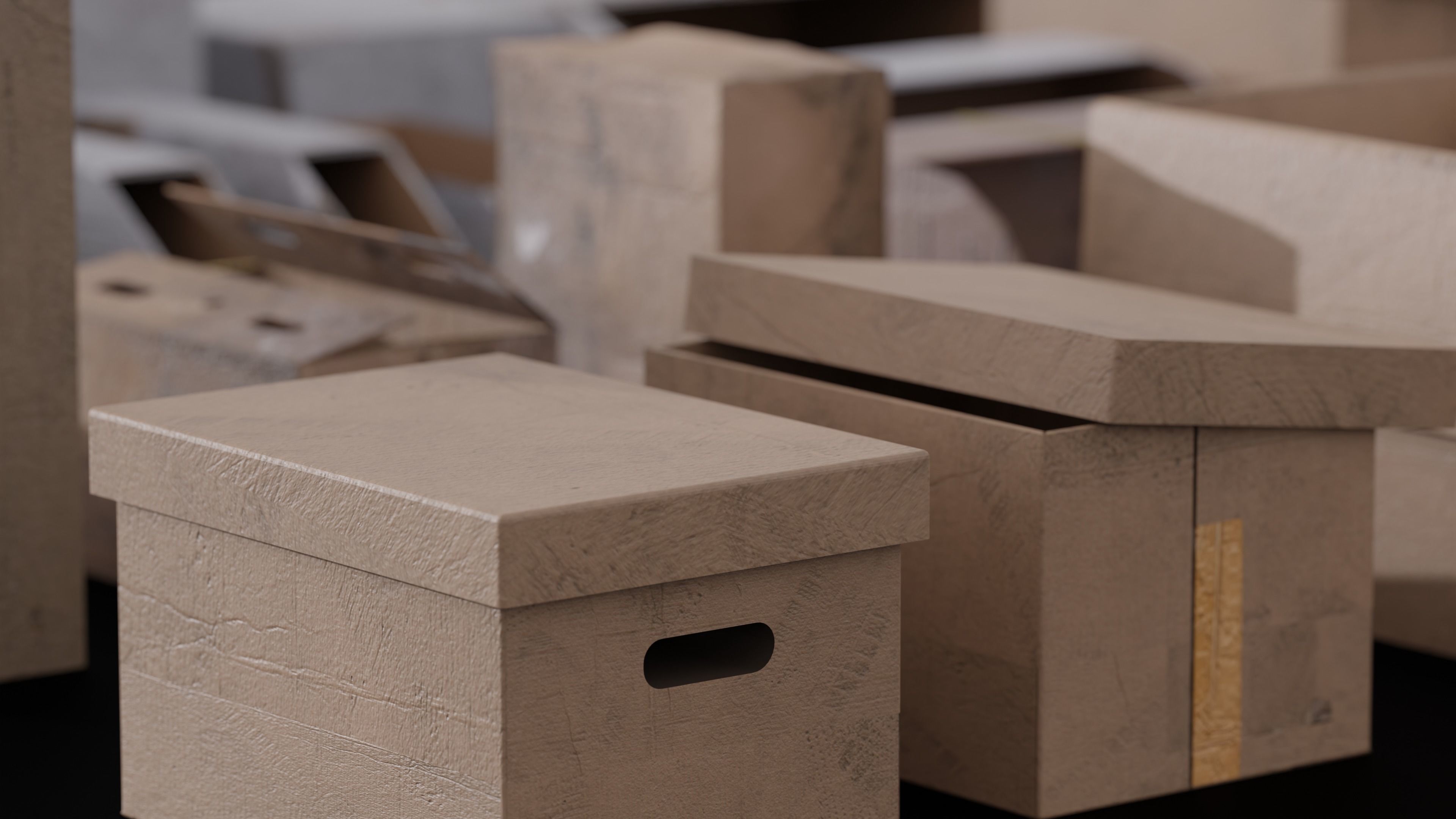 3D model Low-poly Cardboard Carton Boxes VR / AR / low-poly | CGTrader