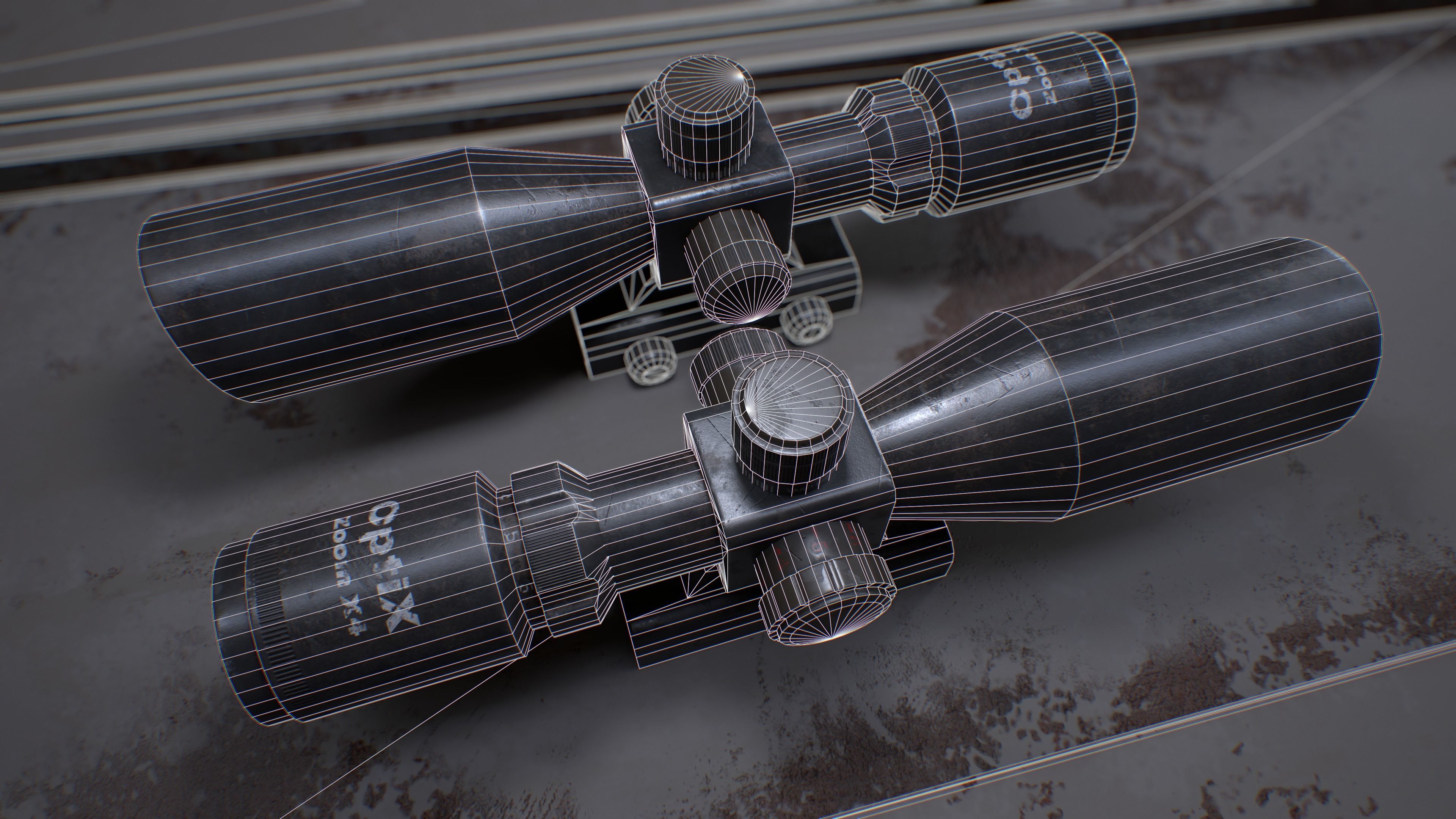 3D model Rifle Scope X4 zoom VR / AR / low-poly | CGTrader