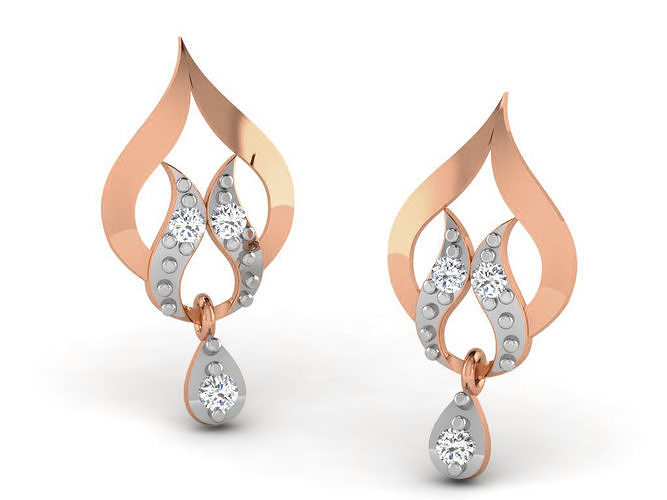 Women studs earrings 3dm render detail 3D model 3D printable | CGTrader