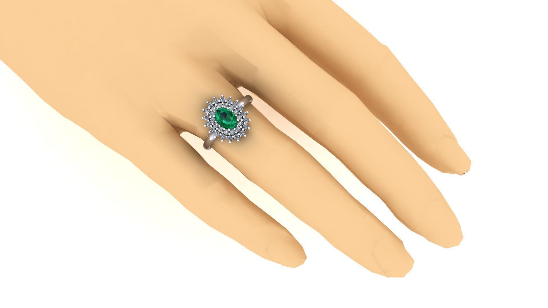 Anel Formatura Esmeralda 3D model 3D printable | CGTrader