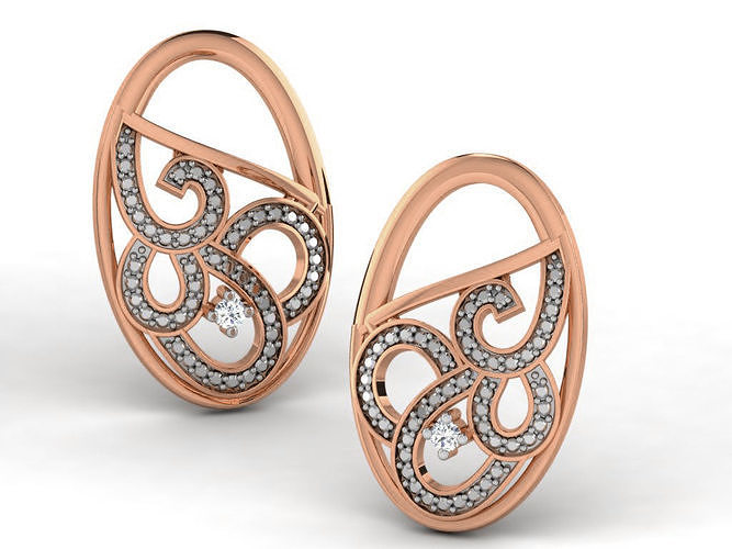 Women studs earrings 3dm render detail 3D model 3D printable | CGTrader