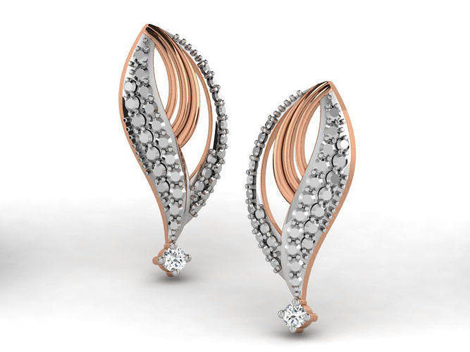 Women studs earrings 3dm render detail 3D model 3D printable | CGTrader