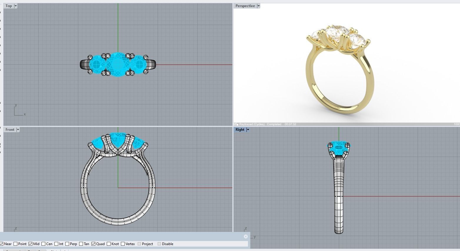 Diamond ring Free 3d model free 3D model 3D printable | CGTrader