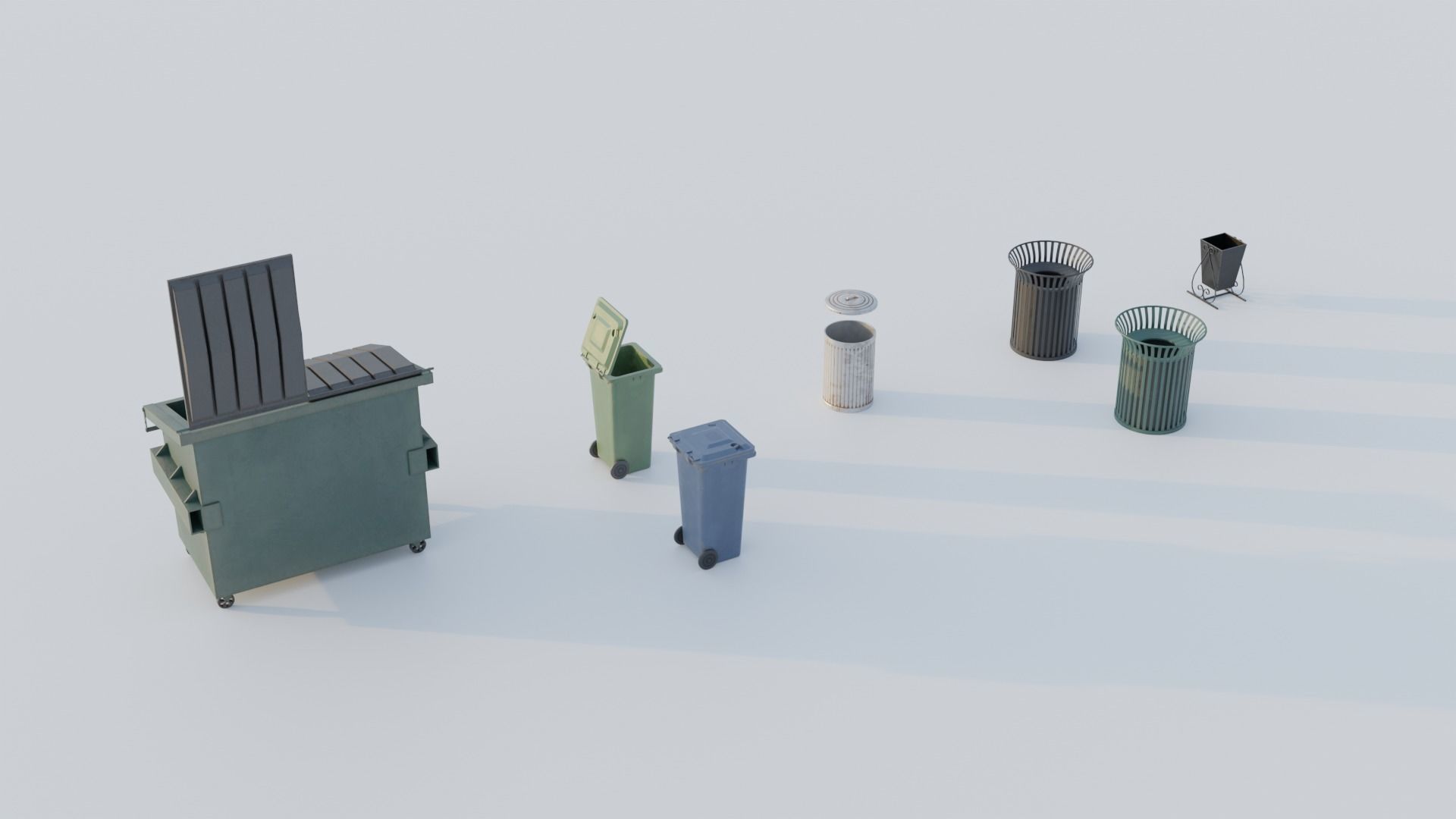 3D model Pack of Rubbish Bins VR / AR / low-poly | CGTrader