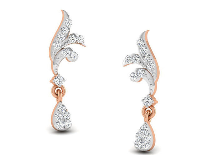 Women drop earrings 3dm render detail 3D model 3D printable | CGTrader