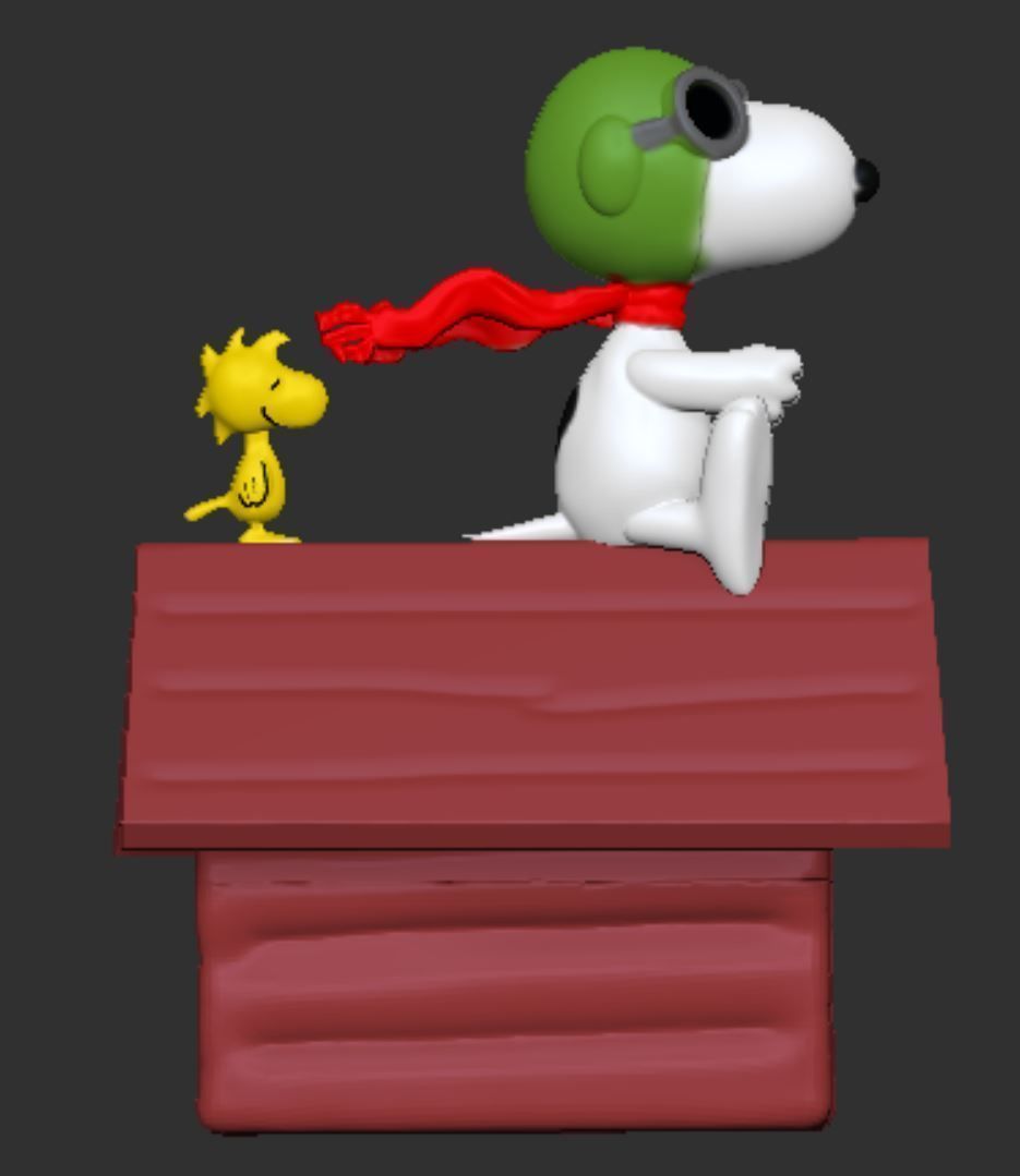 snoopy aviator and woodstock 3D model 3D printable | CGTrader