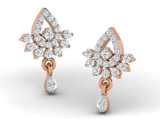 Women studs earrings 3dm render detail 3D model 3D printable | CGTrader
