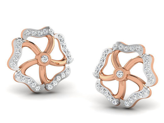 Women studs earrings 3dm render detail 3D model 3D printable | CGTrader