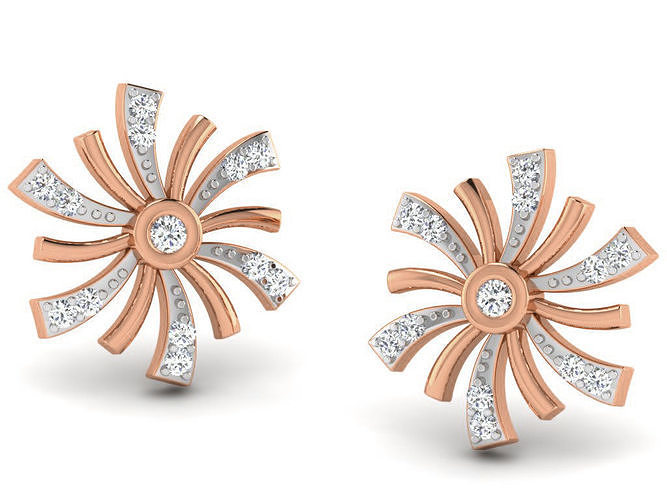 Women studs earrings 3dm render detail 3D model 3D printable | CGTrader