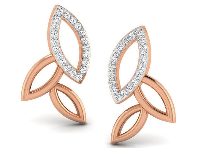 Women studs earrings 3dm render detail 3D model 3D printable | CGTrader