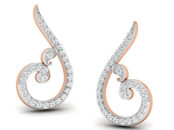 Women studs earrings 3dm render detail 3D model 3D printable | CGTrader