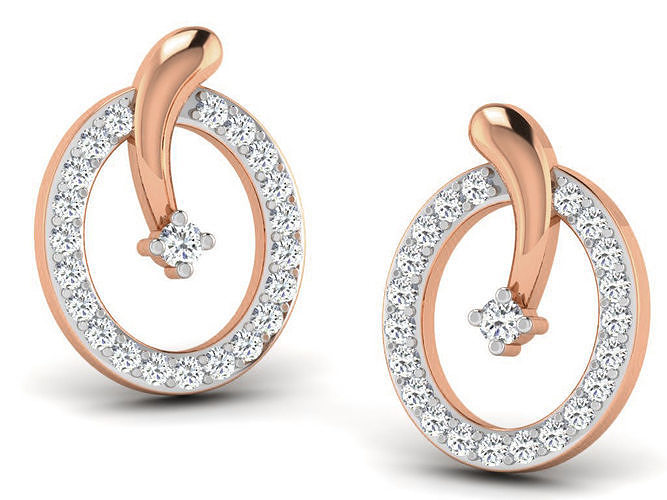 Women studs earrings 3dm render detail 3D model 3D printable | CGTrader