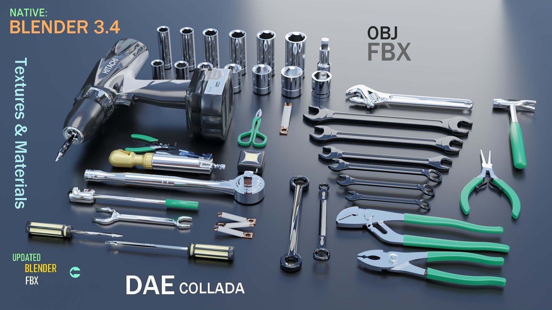 3D model Realistic Hand Tools Pack VR / AR / low-poly | CGTrader