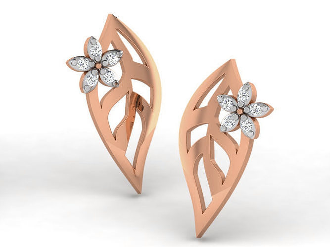 Women studs earrings 3dm render detail 3D model 3D printable | CGTrader