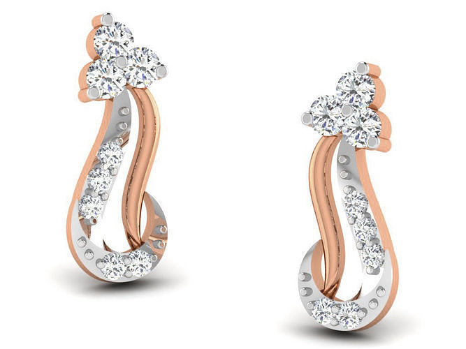 Women studs earrings 3dm render detail 3D model 3D printable | CGTrader