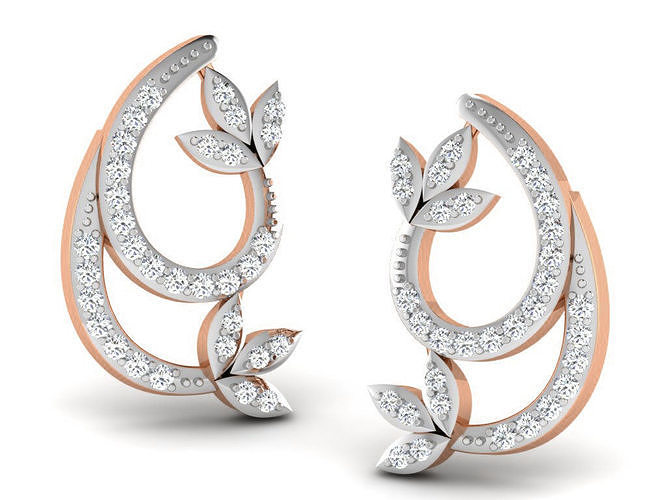 Women studs earrings 3dm render detail 3D model 3D printable | CGTrader