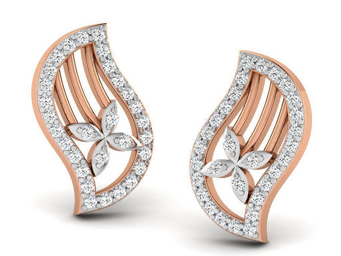 Women studs earrings 3dm render detail 3D model 3D printable | CGTrader