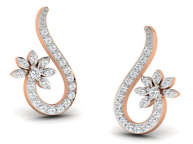 Women studs earrings 3dm render detail 3D model 3D printable | CGTrader