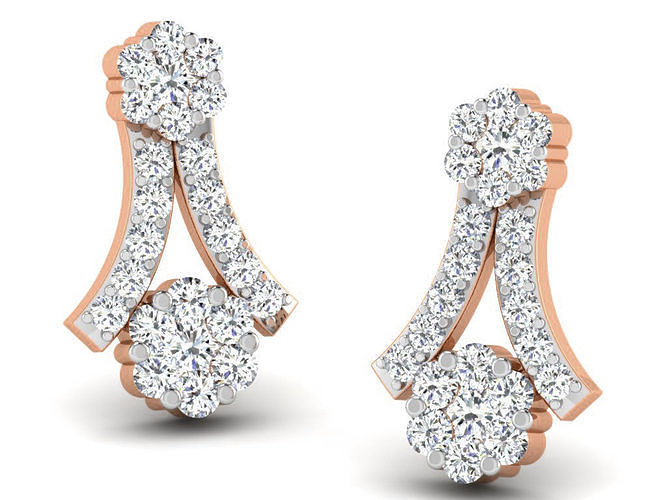 Women studs earrings 3dm render detail 3D model 3D printable | CGTrader