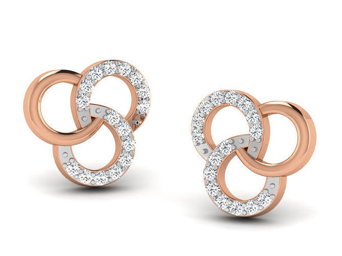 Women studs earrings 3dm render detail 3D model 3D printable | CGTrader
