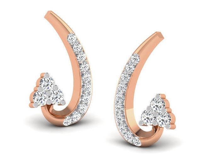 Women studs earrings 3dm render detail 3D model 3D printable | CGTrader