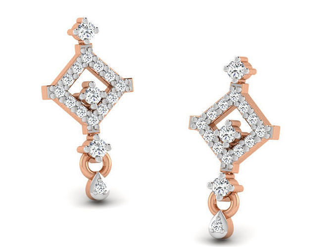 Women drop earrings 3dm render detail 3D model 3D printable | CGTrader