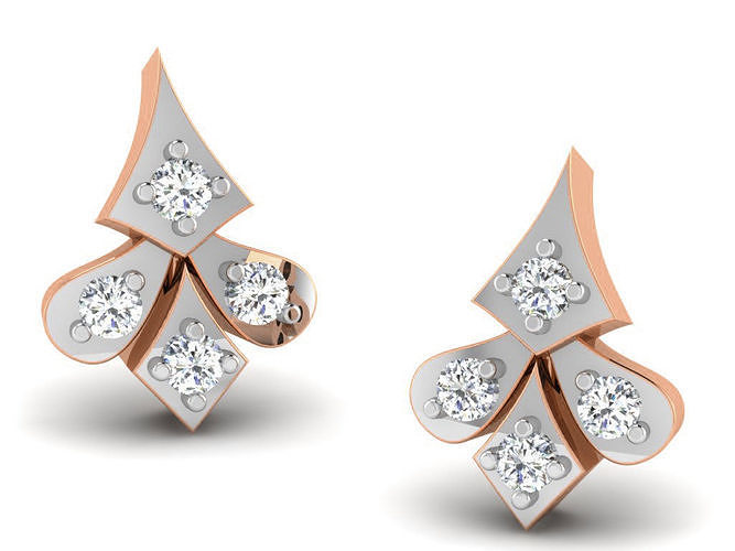 Women studs earrings 3dm render detail 3D model 3D printable | CGTrader