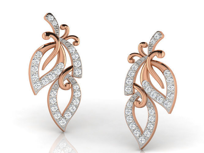 Women studs earrings 3dm render detail 3D model 3D printable | CGTrader