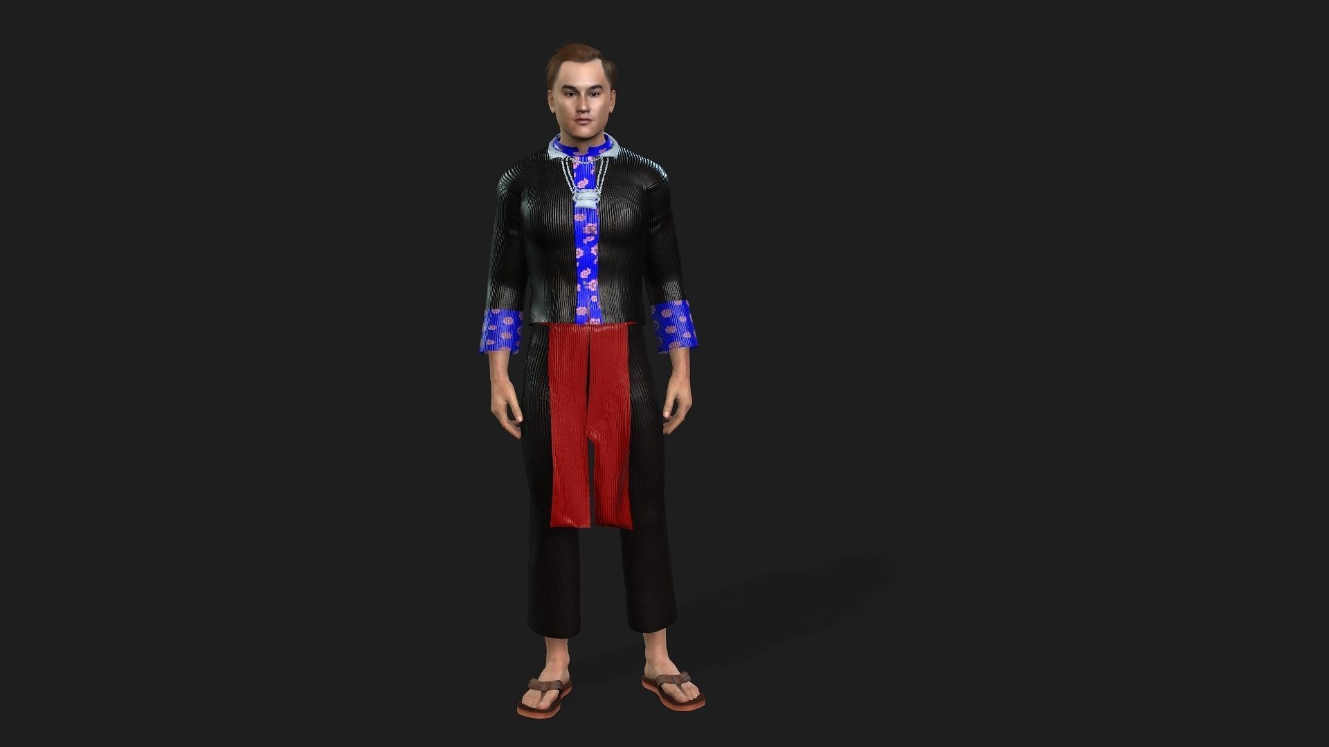 Clothes for hmong men 3D model | CGTrader