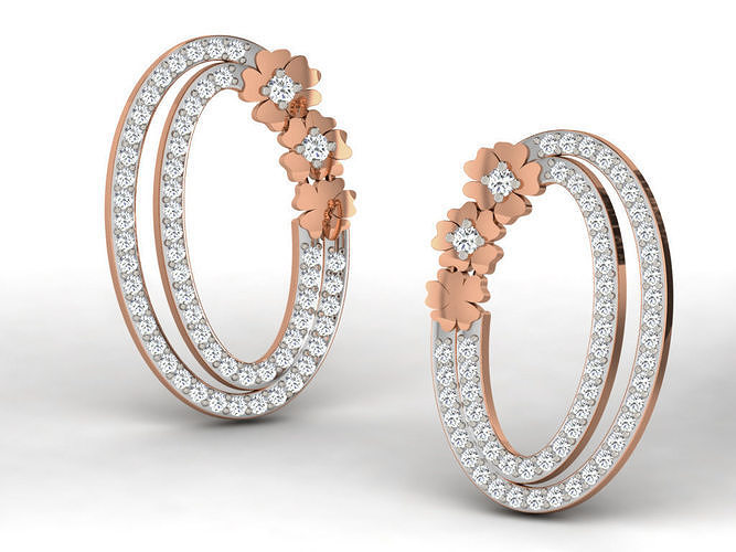 Women studs earrings 3dm render detail 3D model 3D printable | CGTrader