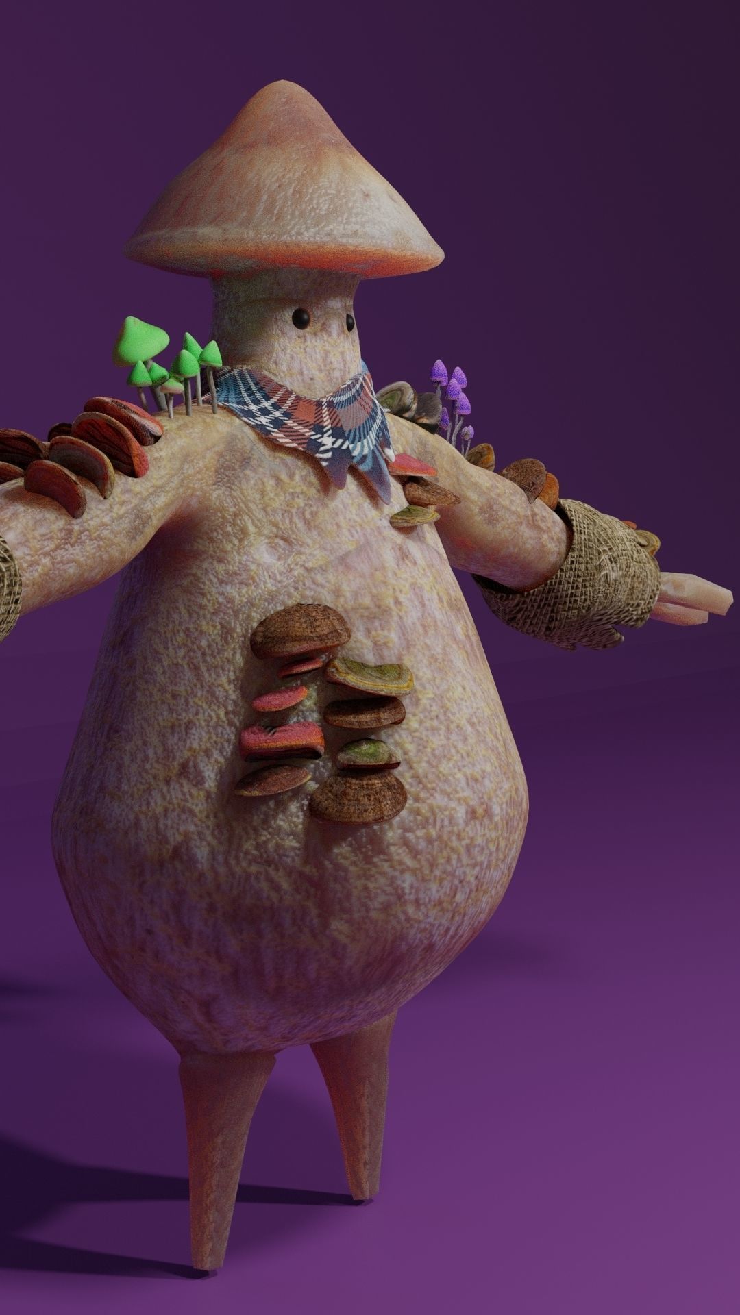 Mushroom Character free 3D model | CGTrader