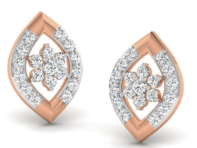 Women studs earrings 3dm render detail 3D model 3D printable | CGTrader