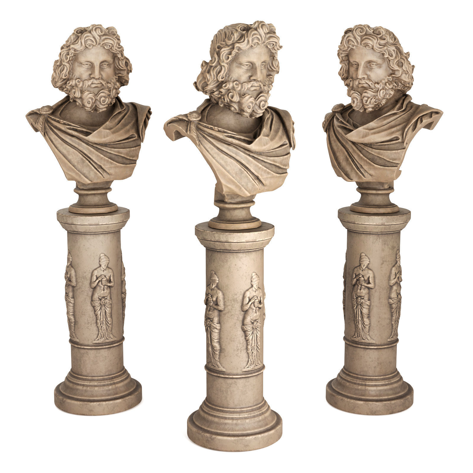 Roman bearded man bust 3D model | CGTrader