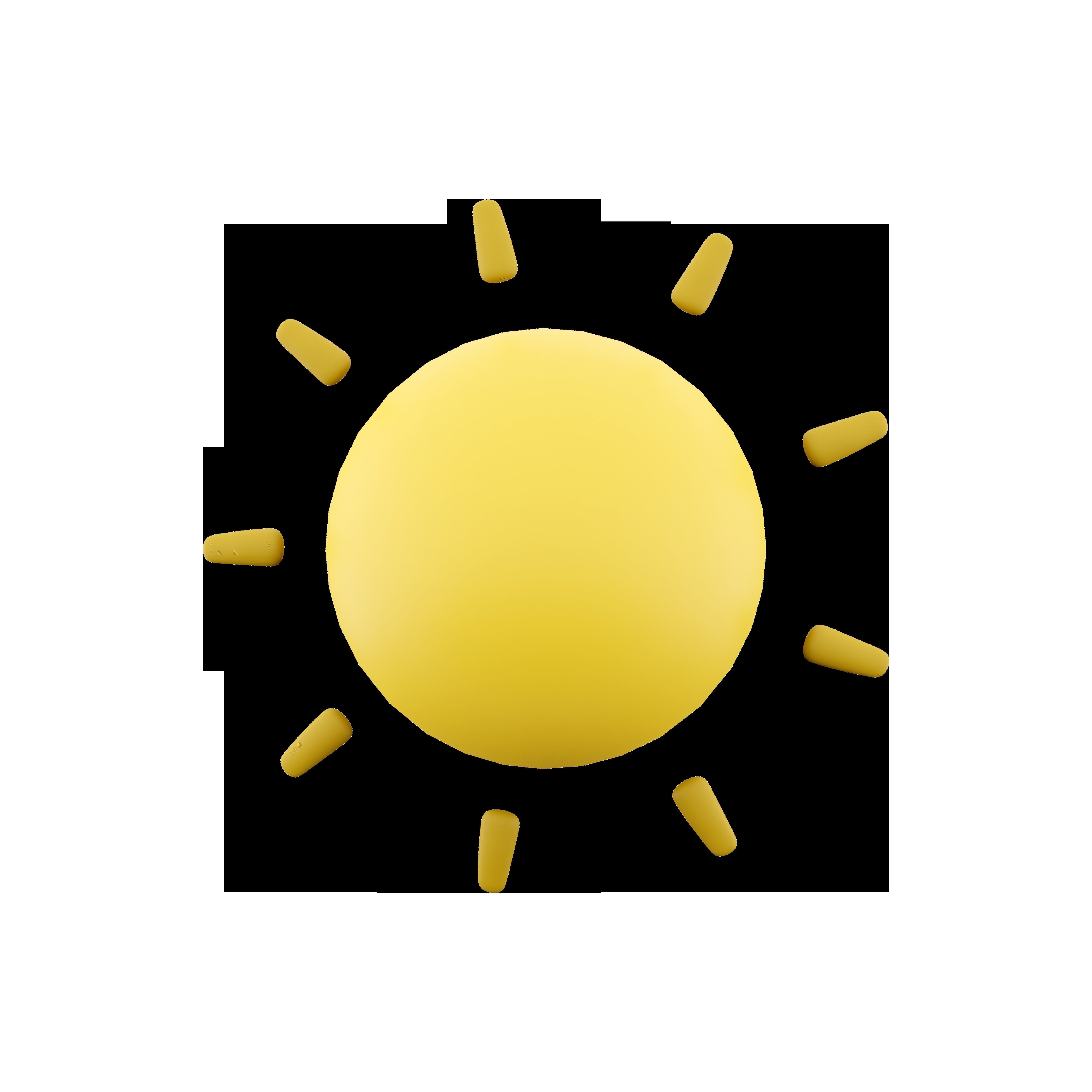 3d sun cartoon icon 3D model | CGTrader