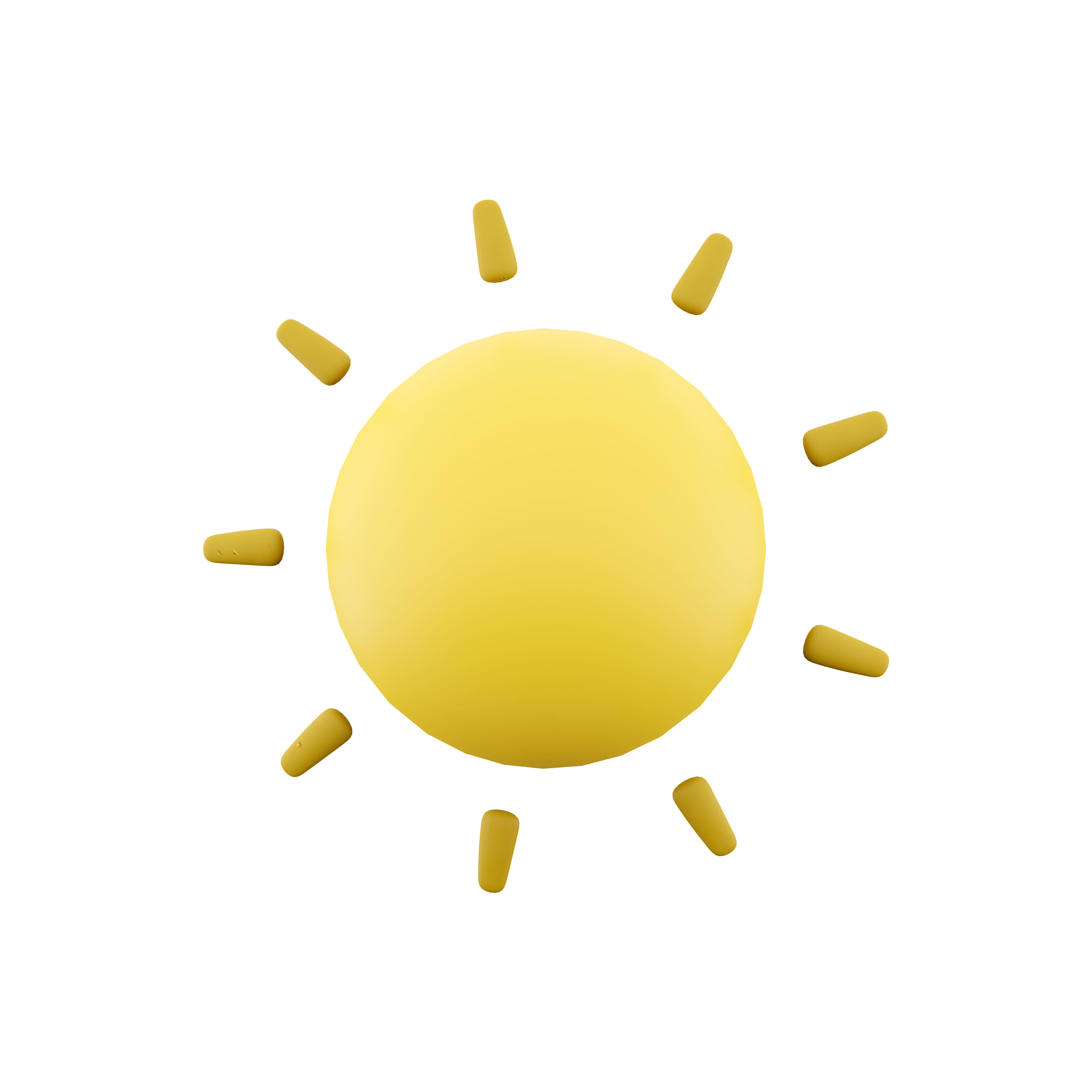 3d sun cartoon icon 3D model | CGTrader