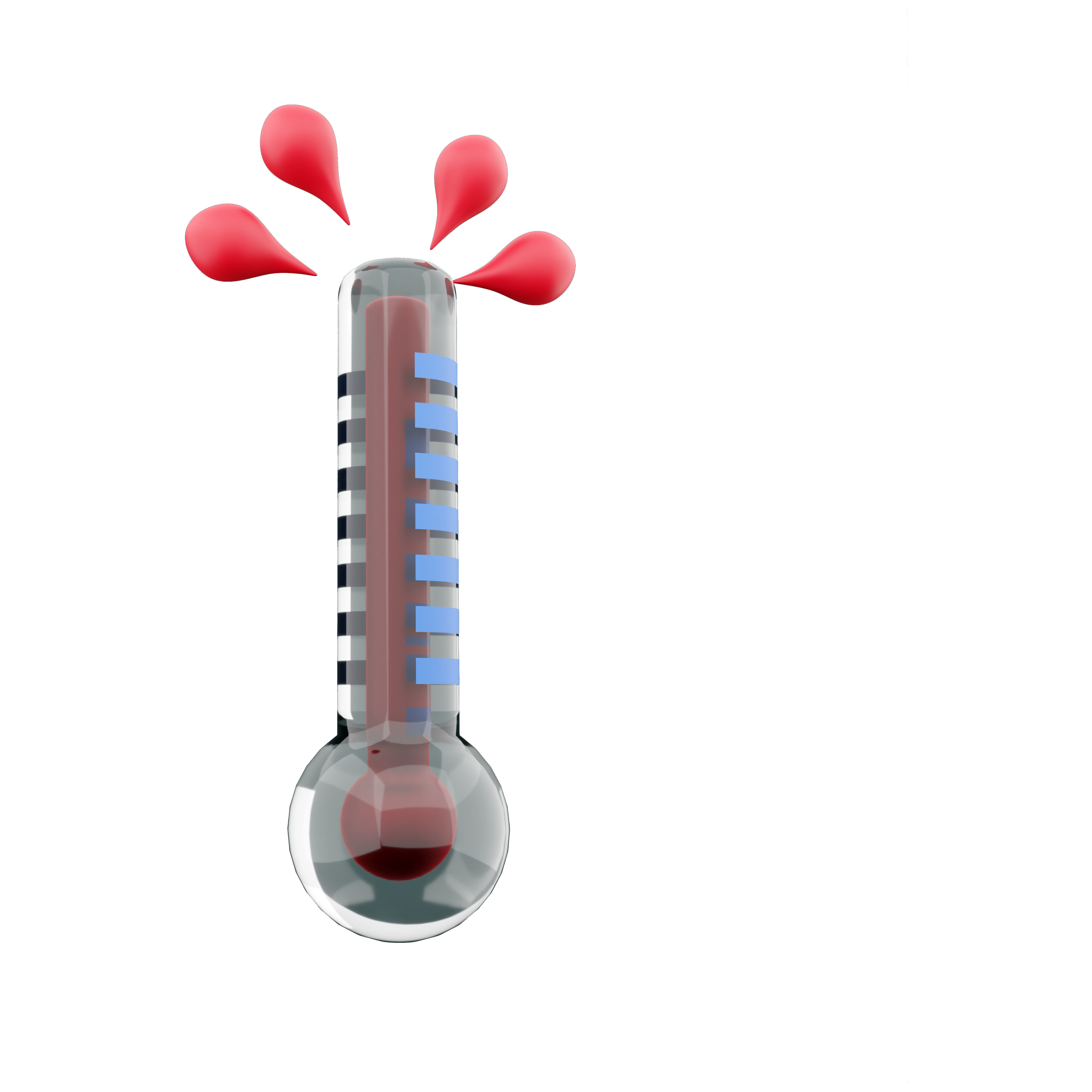 3D high thermometer score cartoon icon 3D model | CGTrader