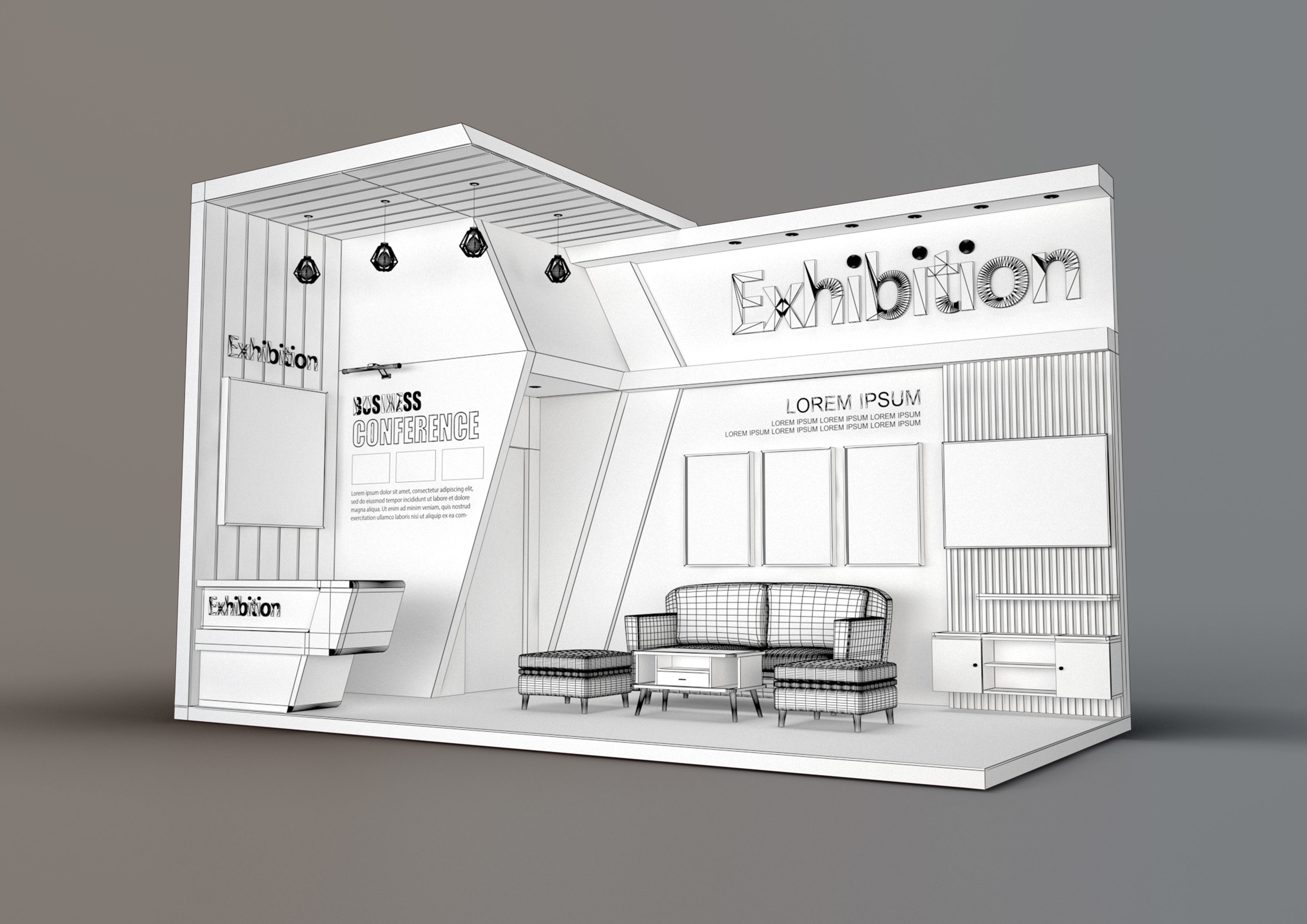 exhibition stand 18 sqm 3D model | CGTrader